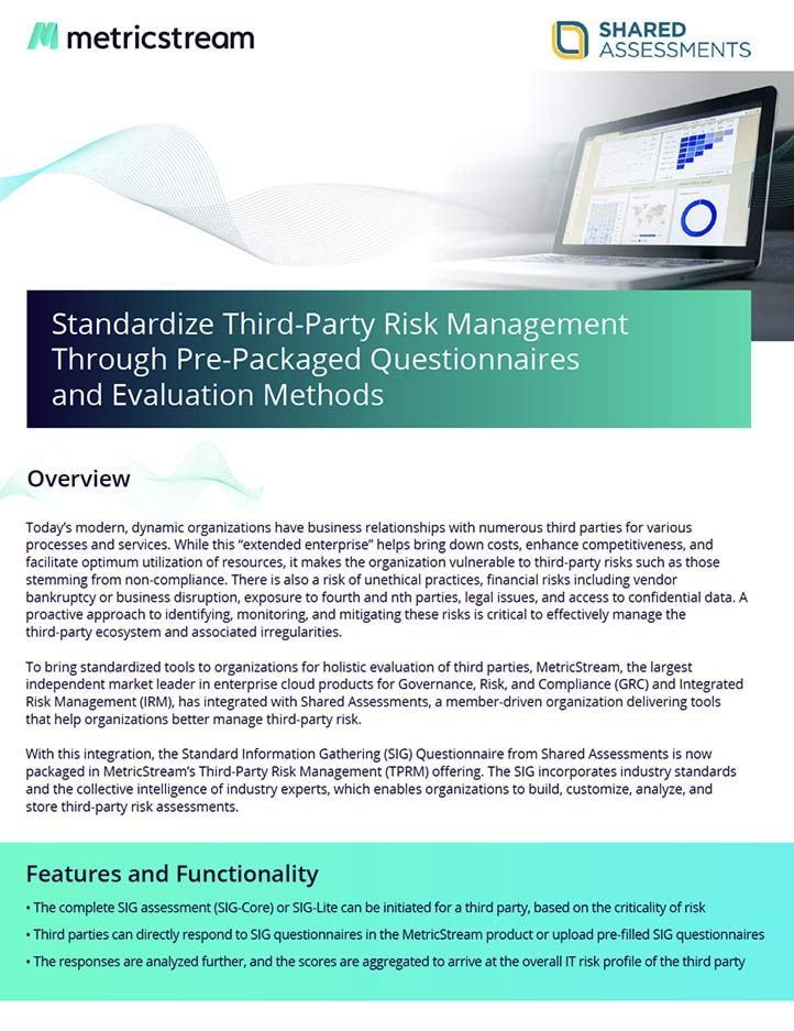 Standardize Third-Party Risk Management: Shared Assessments